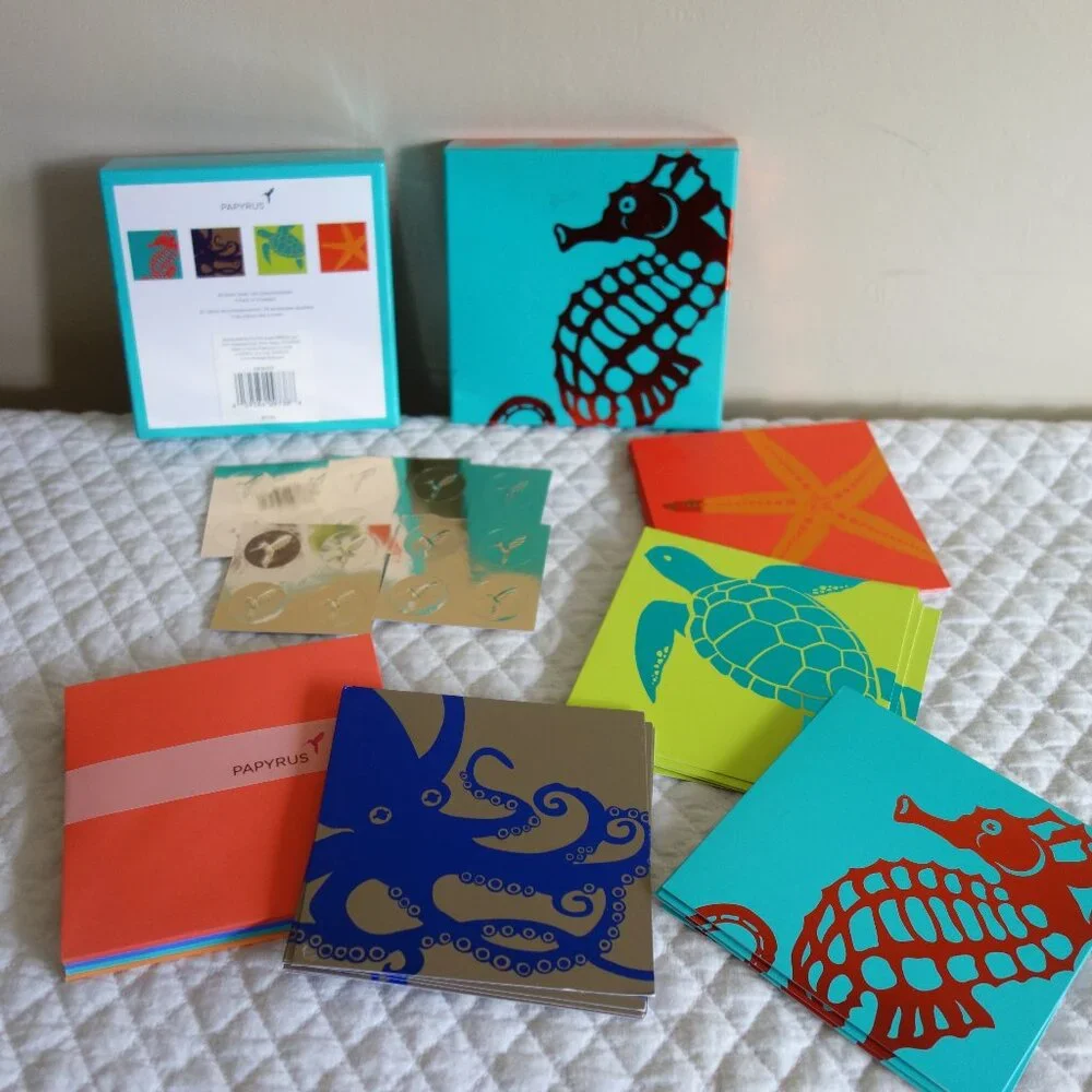 Papyrus | Office | New Papyrus 2 Blank Card W Envelopes Ocean Sea Life ...